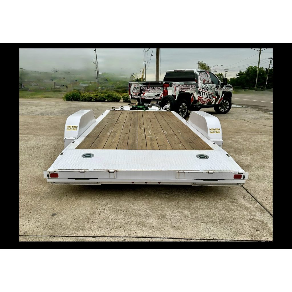 18’ LD Flatbed Car Hauler White - Next Level Rentals and Leasing